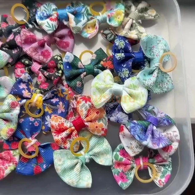 2025 DOG HAIR Bows Rubber Band Pet Cat Dog Puppy Headdress Grooming ...