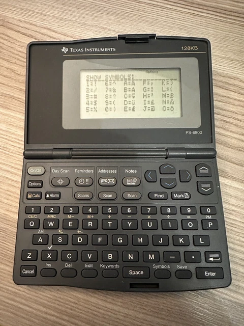 128KB TEXAS INSTRUMENTS PS-6800 ORGANIZZATORE ELETTRONICO CALCOLATRICE ...