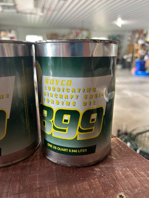 NEW 2-PACK LOT Full Royco 899 Aircraft Engine Turbine Oil 1 Quart METAL ...