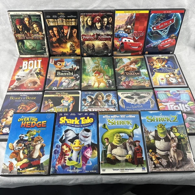 LOT 28 DISNEY & Dreamworks DVD Bluray Bambi Tinker Bolt Cars Pirates ...