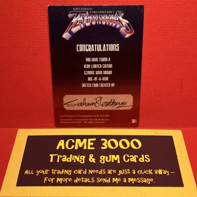 CARTE D'ART CROQUIS imparable Gerry Anderson TERRAHAWKS - GRAHAM ...