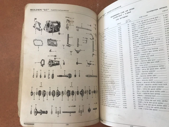 HOLDEN LC TORANA parts catalogue spares book dash panels engine gearbox ...