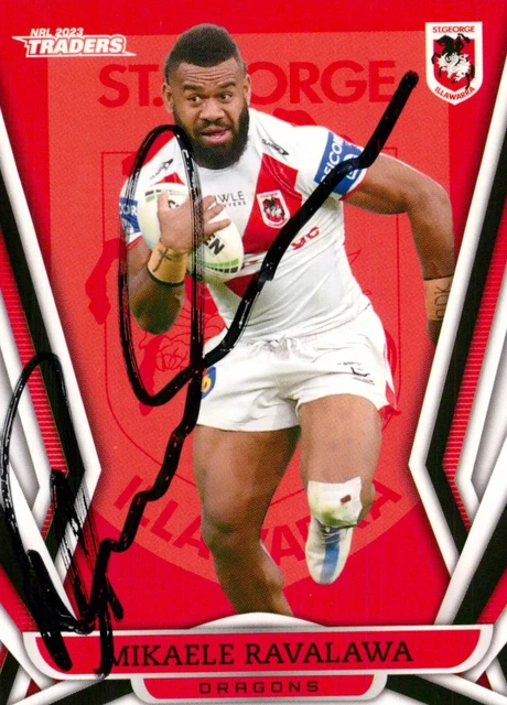 SIGNED 2023 ST George Illawarra Dragons NRL TLA Traders Card - Mikaele ...