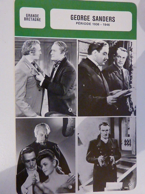 FICHE CINEMA, GEORGE SANDERS ,période 1936-1946, GRANDE BRETAGNE $8.43 ...