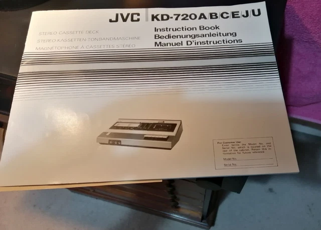 JVC KD-720 STEREO cassette deck original owners manual £13.72 - PicClick UK