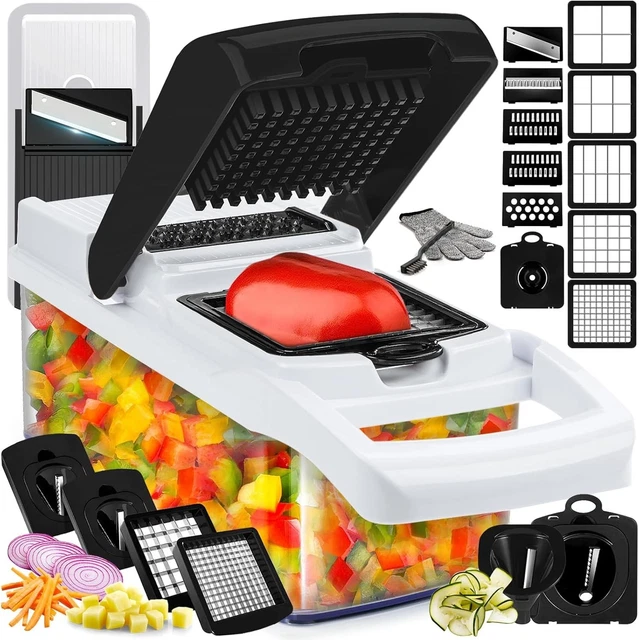25 IN 1 Vegetable Chopper Salad Fruit Mandolin Slicer Food Dicer Peeler ...