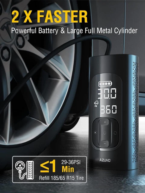 AZUNO CAR TYRE Inflator Air Compressor, Rechargeable Cordless Tyre ...