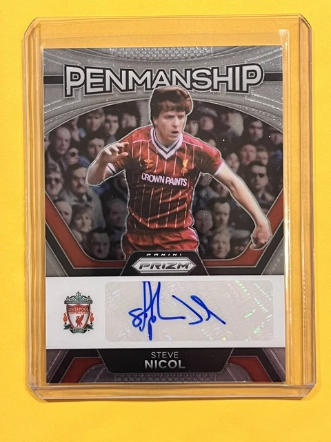CARTE AUTO STEVE NICOL 2023-24 Prizm EPL styloship LIVERPOOL autographe ...