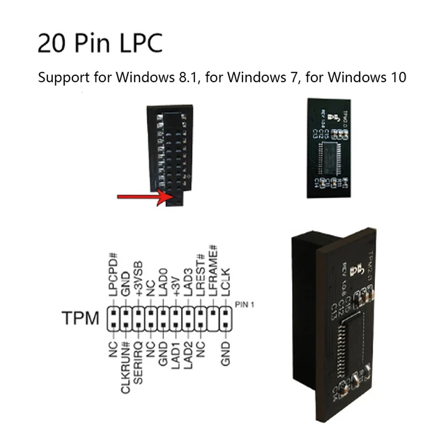 TPM 2.0 ENCRYPTION Security Module 20Pin LPC Encryption Security Module For QCS EUR 27,90 ...