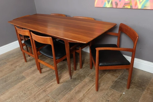 VINTAGE RETRO MID Century Teak Extending Dining Table and 6 Chairs by ...
