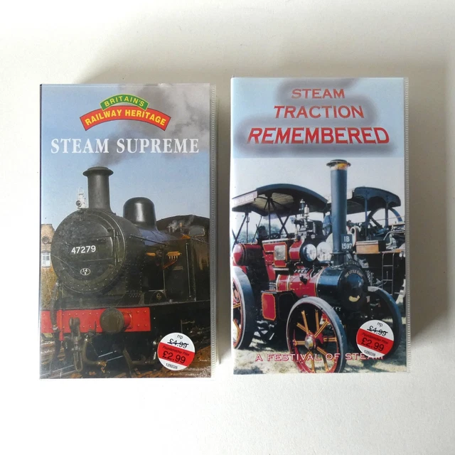 2 STEAM THEMED VHS Videos. Steam Traction Remembered & Steam Supreme ...