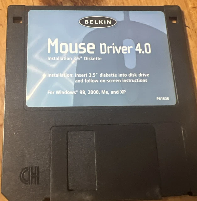 VINTAGE MOUSE DRIVER 4.0 3.5" Floppy Disk Software PC Computer Belkin ...