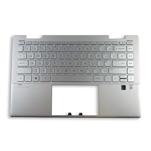 UK NATURAL SILVER (NSV) backlit keyboard palmrest assembly – HP 14-DY £ ...