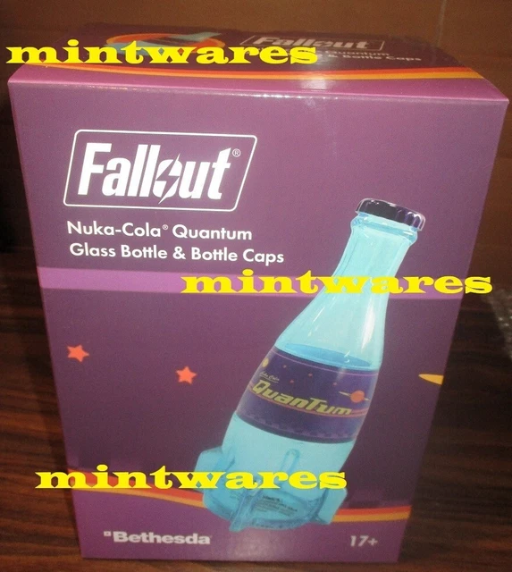 FALLOUT NUKA COLA Quantum Glass Rocket Bottle & 10 Bottle Caps Replica ... FALLOUT NUKA COLA Quantum Glass Rocket Bottle & 10 Bottle Caps Replica ...