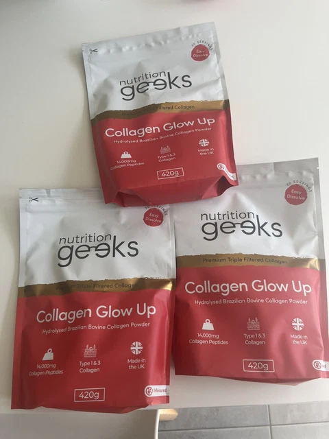NUTRITION GEEKS COLLAGEN Glow Up Powder £8.12 - PicClick UK