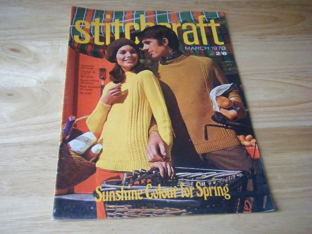 VINTAGE STITCHCRAFT MAGAZINE, March 1970, Knitting Patterns, Crafts £3. ...