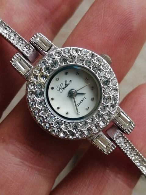 MONTRE FEMME CELSIOR MODE CHIC LUXE STRASS VINTAGE WATCH 2000 Quartz ...