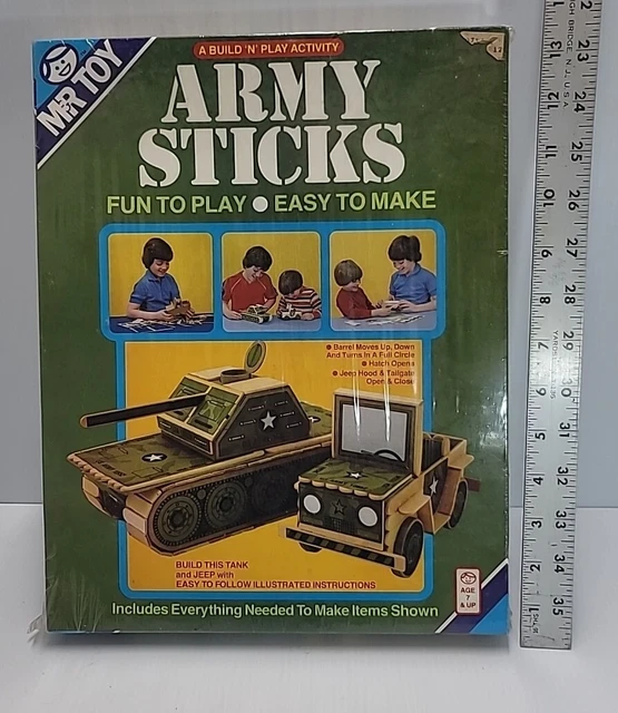 VINTAGE MR. TOY Army Sticks Paper Model Tank and Jeep New 1982 $22.06 ...