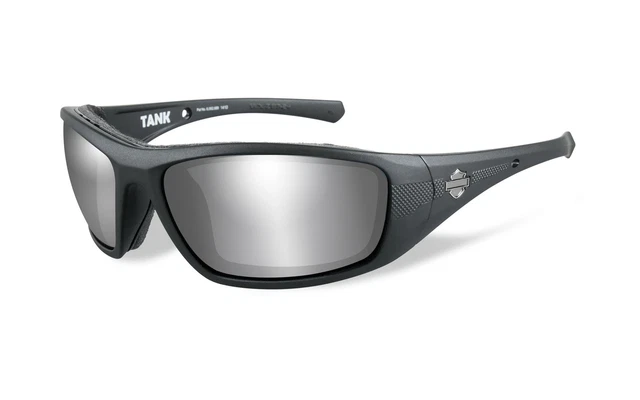 HARLEY-DAVIDSON WILEY-X TANK Black Sunglasses w/ PPZ Silver Flash Lens ...