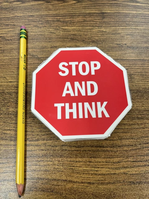 STOP & THINK Laminated Sign Skills Streaming Classroom Teaching ...
