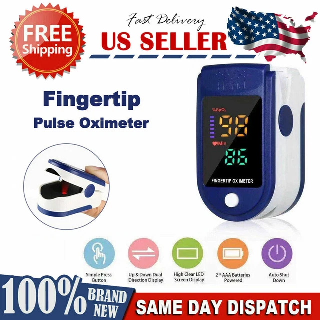 FINGER PULSE OXIMETER Meter SpO2 Heart Rate Monitor Blood Oxygen ...