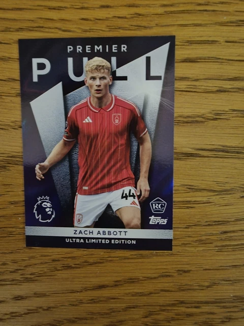 TOPPS PREMIER LEAGUE 2026 Zach Abbott Rookie Premier Pull Ultra Rare ...