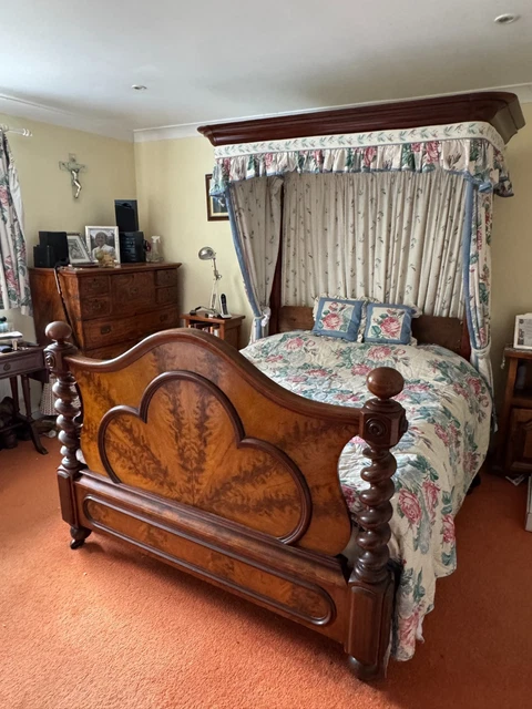 HALF TESTER BED (Mahogany/Victorian(?)- king size bed frame £708.44 ...