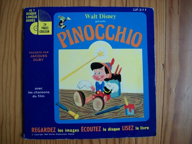 LIVRE DISQUE VINYLE 45T Walt Disney Pinocchio EUR 10,00 - PicClick FR