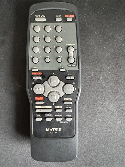 GENUINE MATSUI VX 1106 Vcr Vhs Video Cassette Recorder Remote Control ...