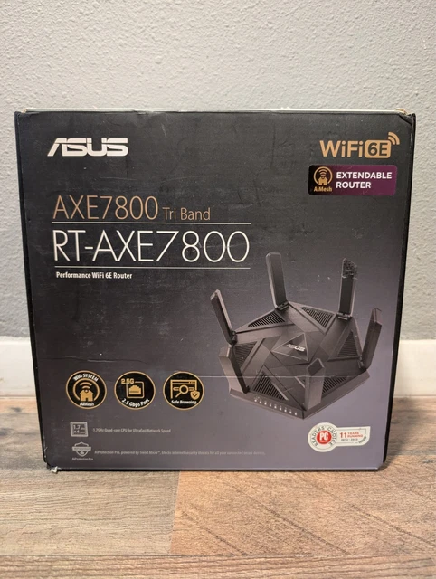 ASUS RT-AXE7800 TRI-BAND WiFi 6E Router 6GHz 2.5G +WarrantyThru 12/7/25 ...