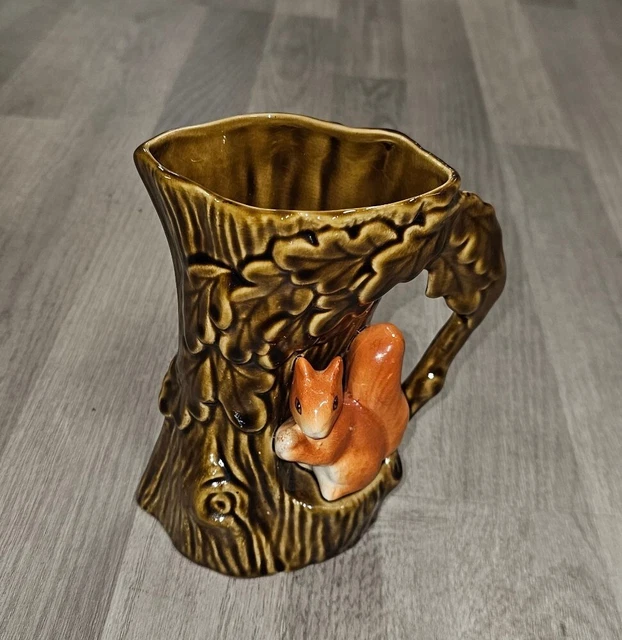 VINTAGE SYLVAC 4241 Woodland Range Oak Tree With Squirrel Jug 16cm High ...