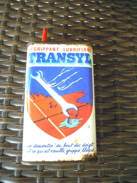ANCIENNE BURETTE Huile Transyl Degrippant Lubrifiant 0.250 L Pub Garage ...