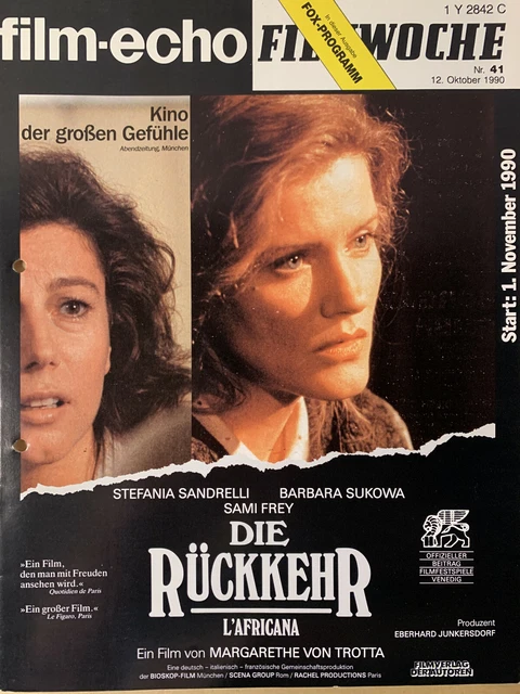 FILM-ECHO FILMWOCHE NR. 41 1990 Die Rückkehr Stefania Sandrelli Sami Frey Kino EUR 7,90 ...