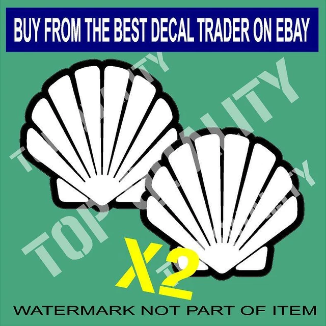 VINTAGE SHELL GASOLINE OIL Decal Sticker X2 Vintage Man cave Garage ...