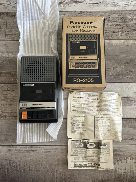 VINTAGE PANASONIC PORTABLE Cassette Tape Recorder RQ2105 W/ Original ...