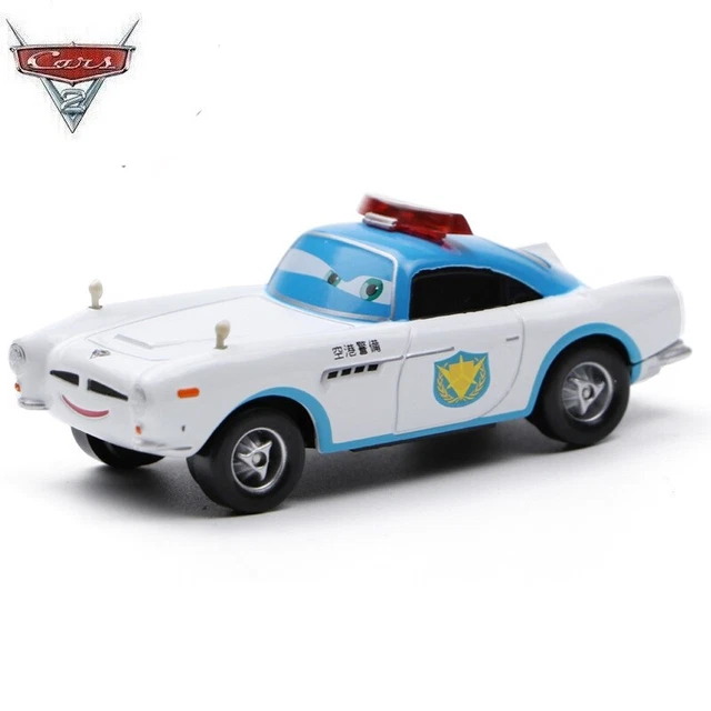 DISNEY-PIXAR CARS FINN McMissile White Police Car 1:55 Toy Diecast ...