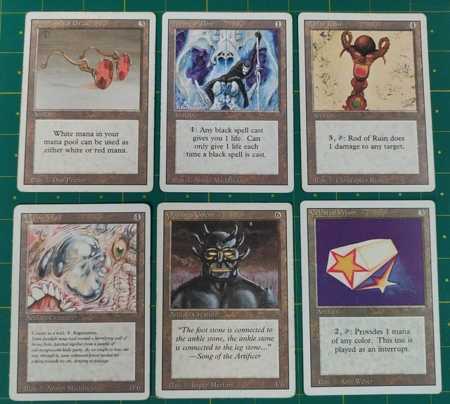 6 CARTE ARTEFATTO 1994 Magic: The Gathering scheda MTG - rivista 3a ...
