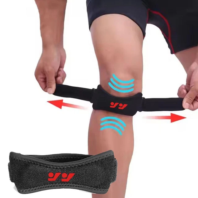 PATELLA KNEECAP BAND Adjustable Silica Gel Knee Tendon Strap Protect ...