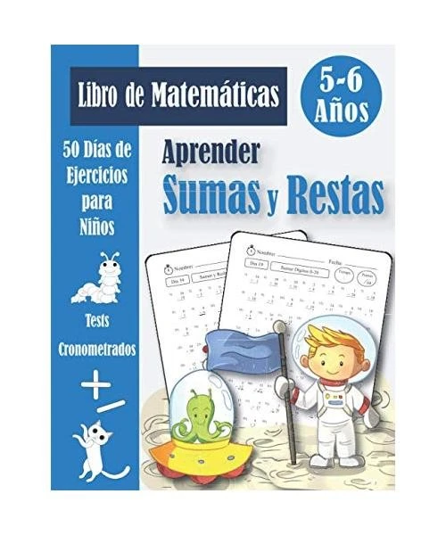 SUMAS Y RESTAS 5-6 años: Libro de 50 Problemas Práctica de Matemáticas ...
