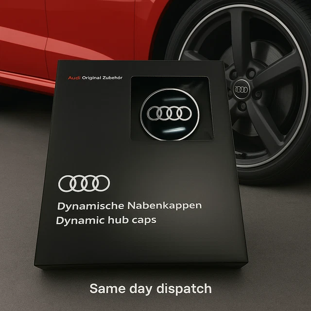 GENUINE AUDI Q3 Dynamic Spinning Center Hub Cap Black 4M8071006A Set of ...