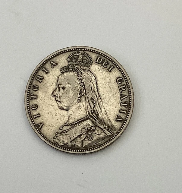 1887 QUEEN VICTORIA Jubilee Veiled Head Silver Half Crown Coin $44.99 ...