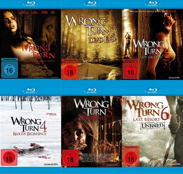 WRONG TURN 1+2+3+4+5+6 (Bloodlines / Dead End / Last Resort) # 6-BLU-RAY-SET-NEU EUR 44,87 ...