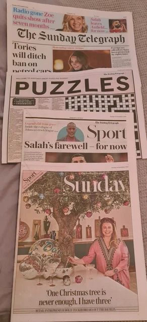 THE SUNDAY TELEGRAPH 14th December 2025 14/12/25 Princess Of Wales & Mo ...