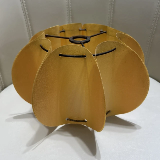 VINTAGE 60S 70S Light Lamp Shade Orange Vinyl Plastic Space Age Mid ...