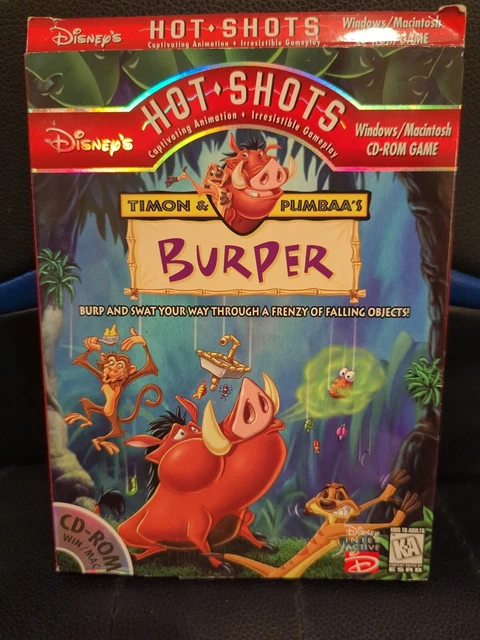 DISNEY'S HOT SHOTS: Timon & Pumbaa's Burper (PC, 1996) $5.00 - PicClick
