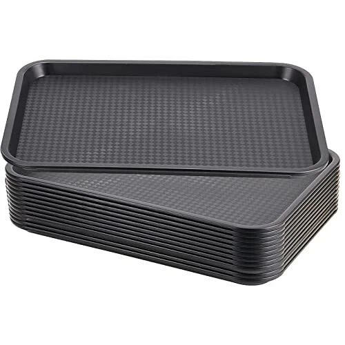 12 PACK 16X12 Inch Plastic Fast Food Trays Restaurant Serving Trays for ...