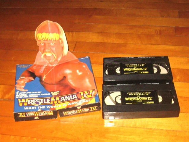 RARE 1988 DOUBLE VHS WRESTLEMANIA IV 4 Hulk Hogan Andre the Giant WWF ...