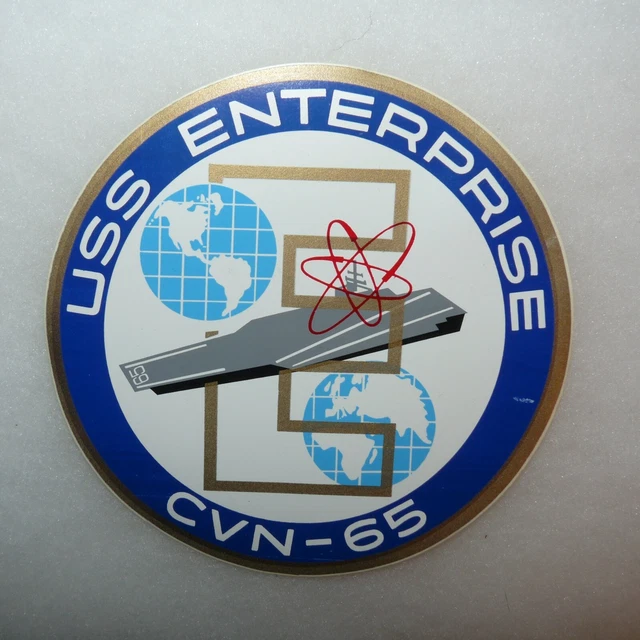 VINTAGE US NAVY USS Enterprise CVN-65 Bumper Sticker/Window Decal £2.84 ...