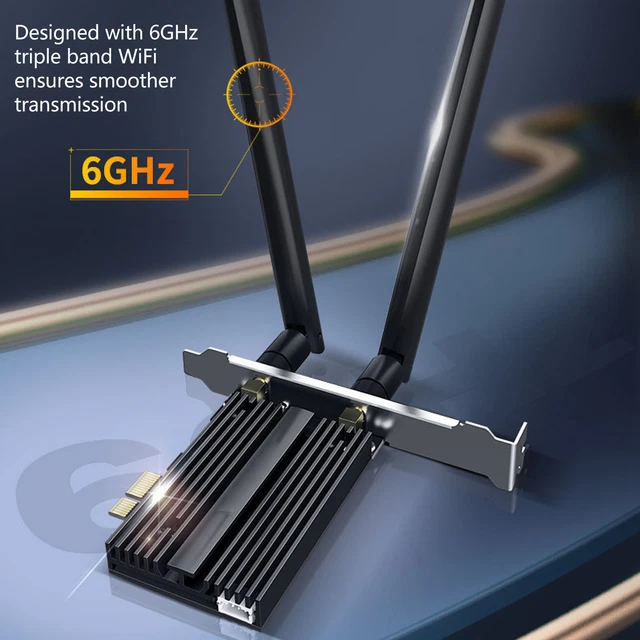 PCIE WIFI CARD 6GHz 5GHz 2.4GHz WPA3 BT5.2 Dual Antenna Plug And Play ...