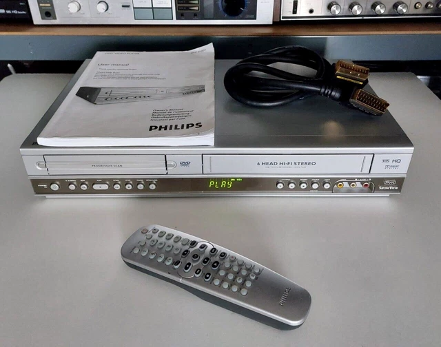 PHILIPS DVP 3100V Combiné Lecteur DVD VHS Télécommande Notice Câble Fonctionnel EUR 179,90 ...